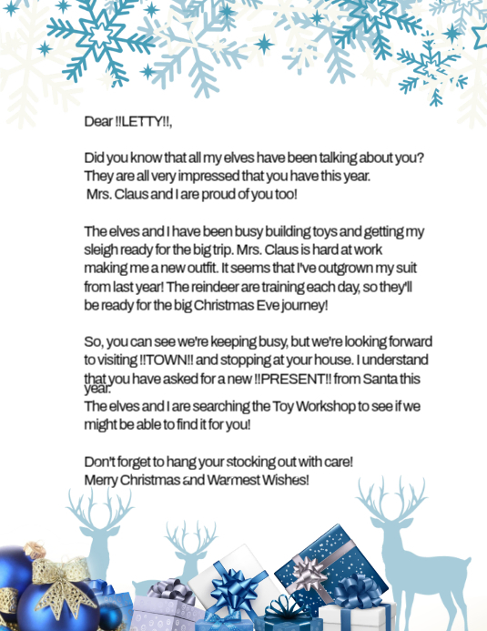 Plantilla de White Professional Letter From Santa Template Flyer (us ...