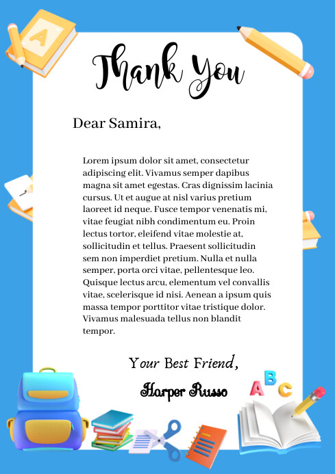 White Professional Letters Design A4 Template | PosterMyWall