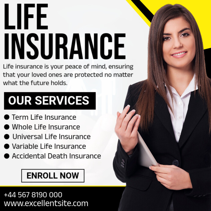 White Professional Life Insurance Instagram P Template | PosterMyWall