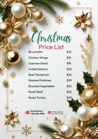 Christmas Price List A4 Template | PosterMyWall