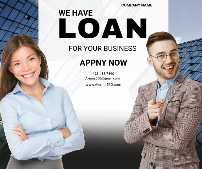 Copy of White Professional Loan For Business Large Rectangle | PosterMyWall