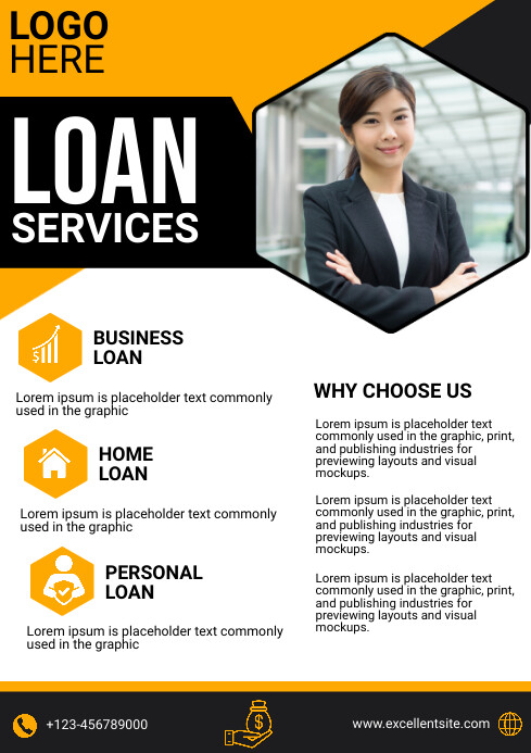 Copy of White Professional Loan Services A4 | PosterMyWall