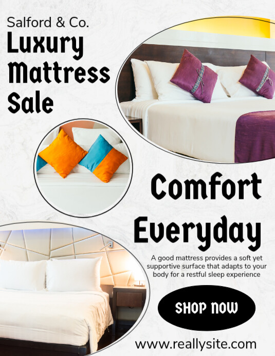 White Professional Luxury Mattress Flyer (us Letter) Template ...