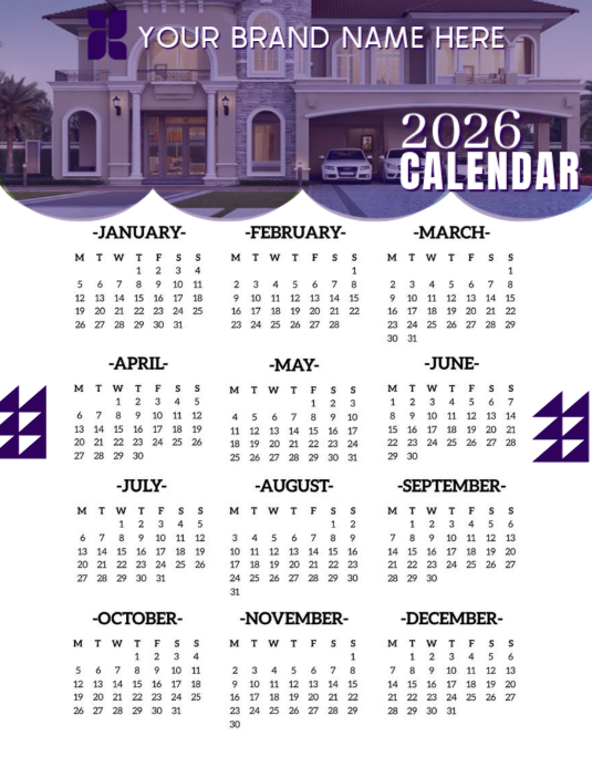 White Professional Luxury Real Estate 2026 Wall Calendar – Modern ...