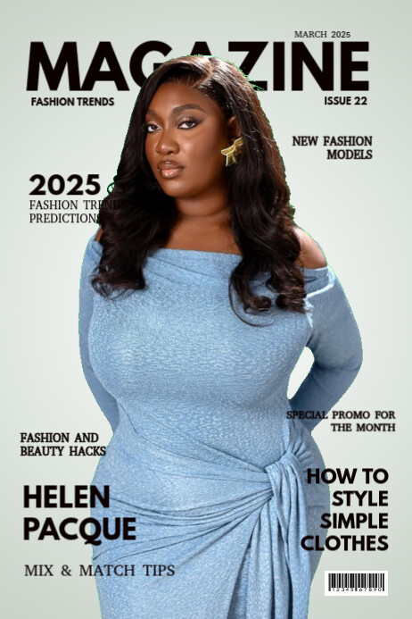 White Professional Magazine Cover Model Poster Template | PosterMyWall