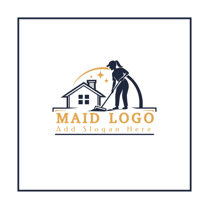 White Professional Maid Logo, Maid Logo, Maid Services Logo, Cleaning ...