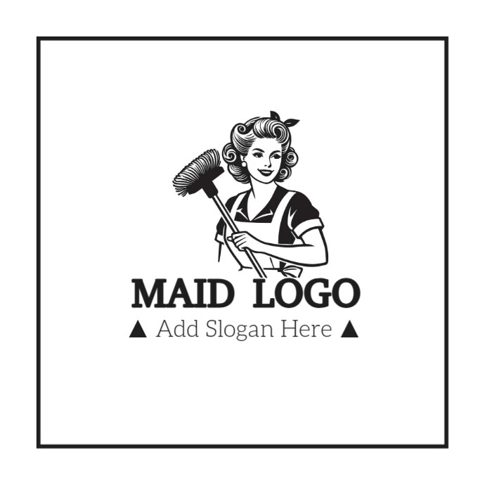 Copy of White Professional Maid Logo, Maid Logo, Maid Logo Template ...