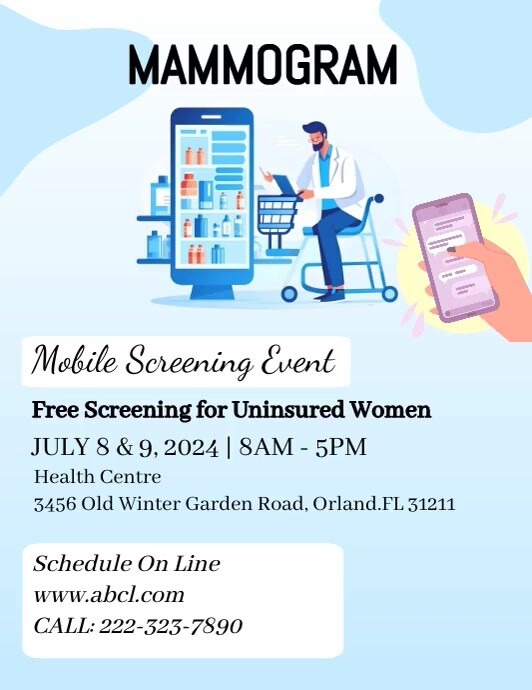 Modèle White Professional Mammogram Mobile Screening | PosterMyWall