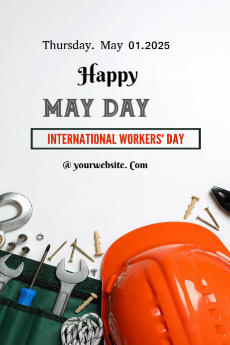 White Professional May Day Poster Template | PosterMyWall