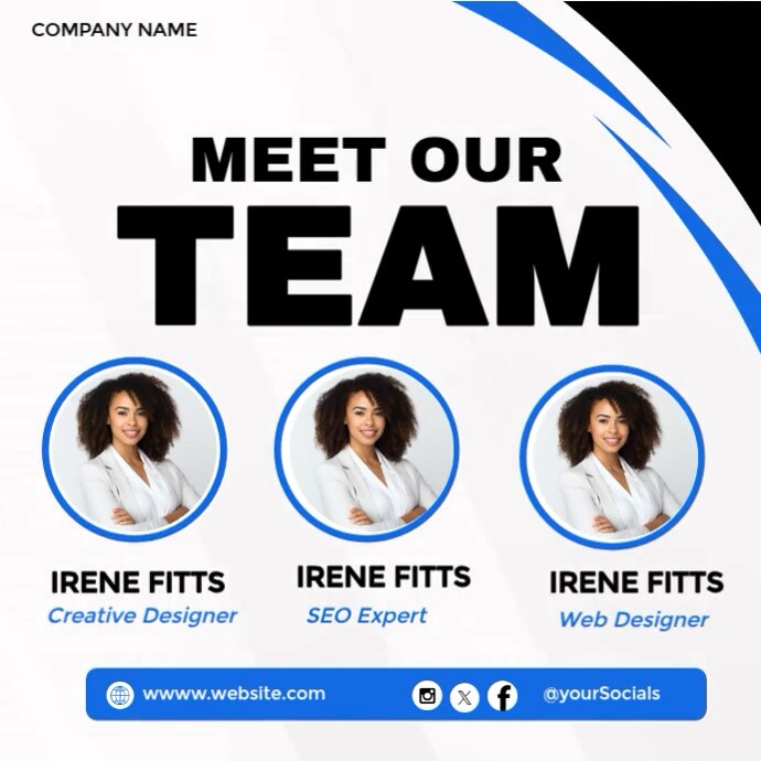 White Professional Meet Our Team Instagram Post Template | PosterMyWall