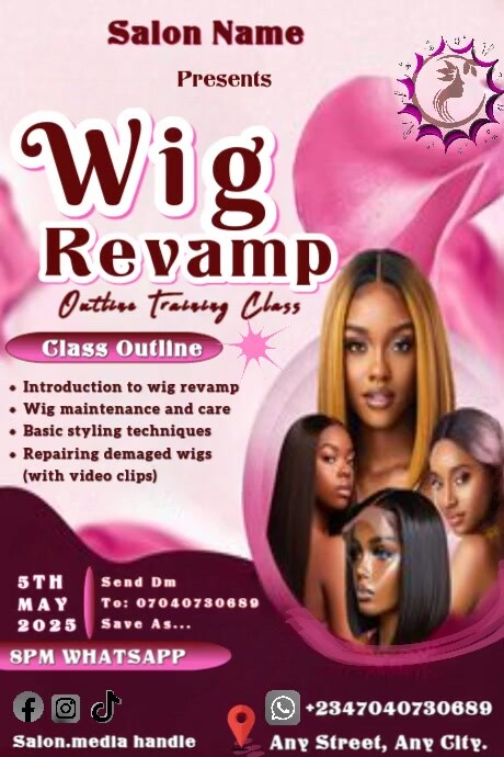 Copy of White Professional Mega Wig Revamp Poster | PosterMyWall