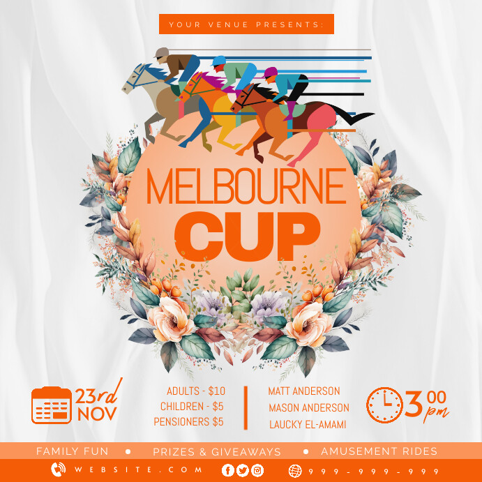 White Professional Melbourne Cup Instagram P Template | PosterMyWall