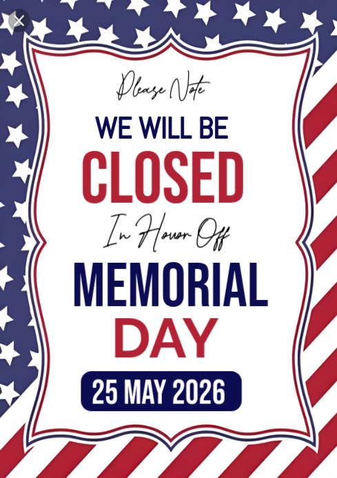 Plantilla de Memorial Day Closure Notice A4 | PosterMyWall