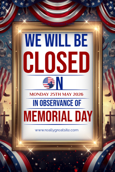 Memorial Day Closure Posters Template | PosterMyWall