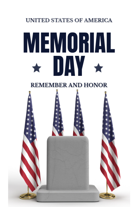 White Memorial Day Posters Template | PosterMyWall