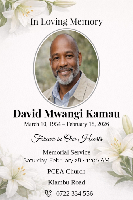 White Professional Memorial Service Poster Template | PosterMyWall