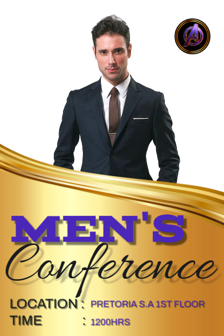 White Professional Mens Conference Poster Template | PosterMyWall