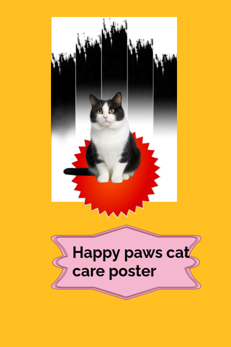 White Professional Meow Care Hub And Meow World Poster Template ...
