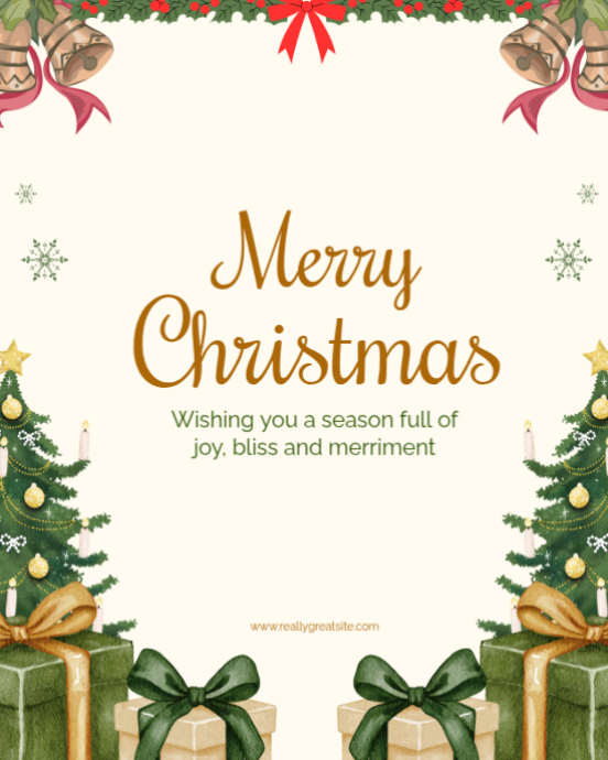 White Professional Merry Christmas Cards 2025 Instagram Portrait ...