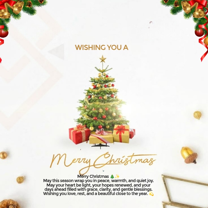 White Professional Merry Christmas Instagram Post Template | PosterMyWall