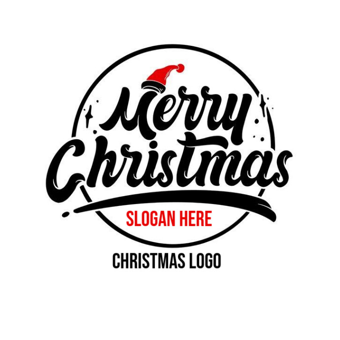 White Professional Merry Christmas Logo Design Logo Template | PosterMyWall