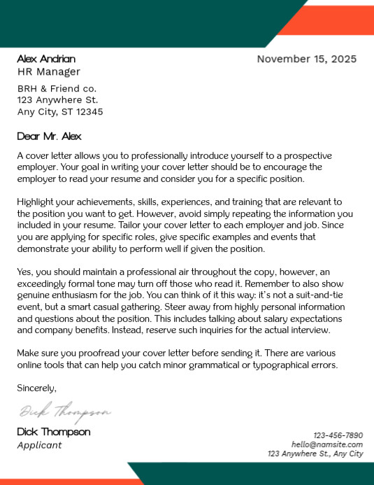 White Professional Minimalist Job Application Cover Letter Flyer (us ...