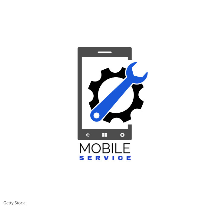 White Professional Mobile Repair Logo Logo Template | PosterMyWall
