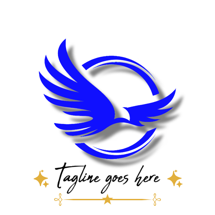 White Professional Modern Blue Eagle Logo Design With Circular Emblem ...