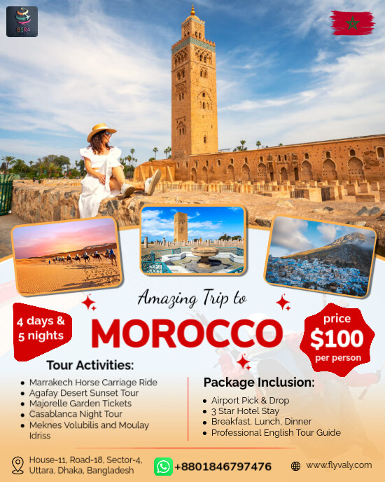 Copy of White Professional Morocco Tour Package Ads Template Instagram ...