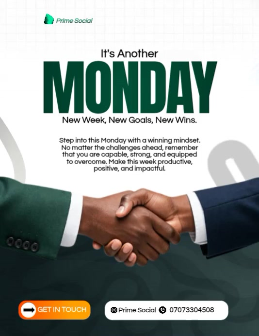 White Professional Motivational Monday Flyer Video Template | PosterMyWall