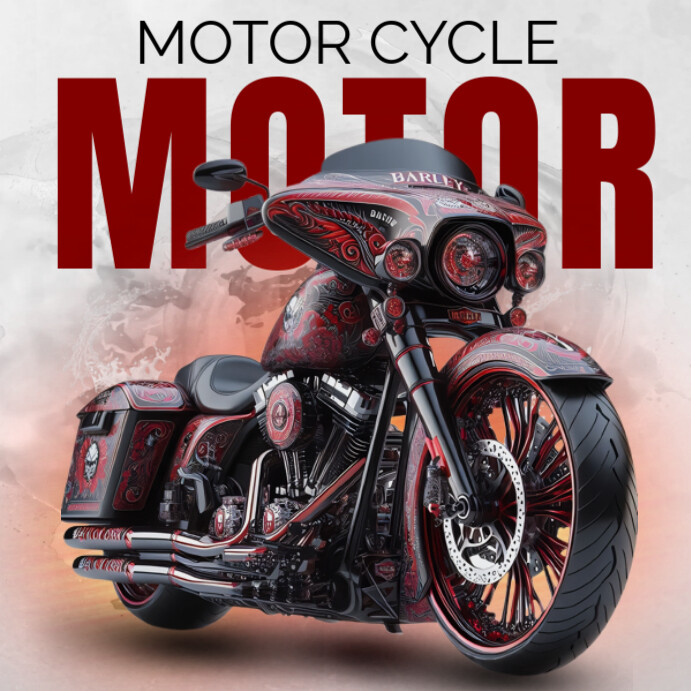 White Professional Motor Cycle Instagram Post Template | PosterMyWall