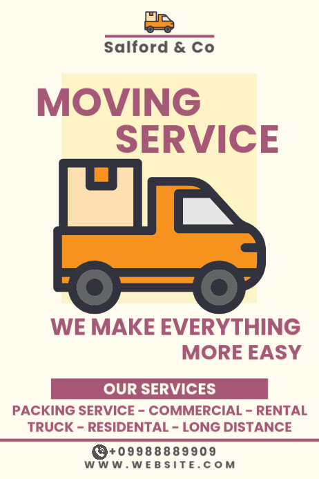 Copy of White Professional Moving Service Poster | PosterMyWall