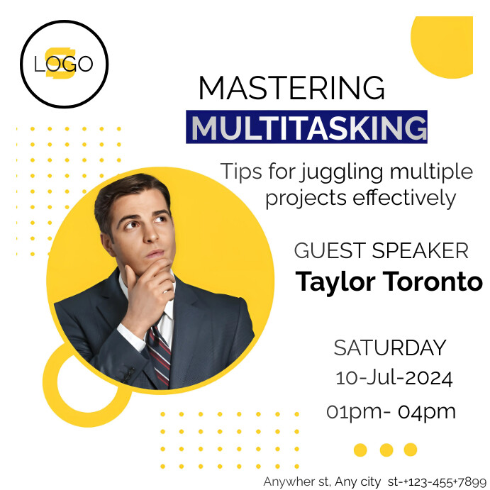 White Professional Multitasking Bussiness In Template | PosterMyWall