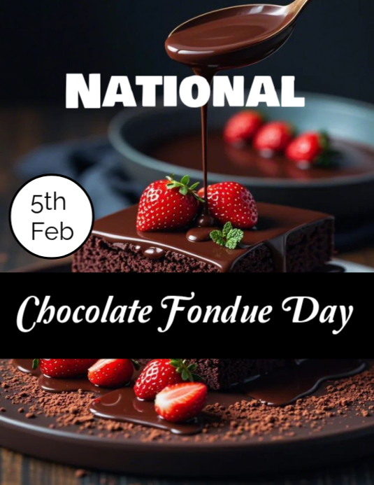 White Professional National Chocolate Fondue Day Flyer (us Letter ...
