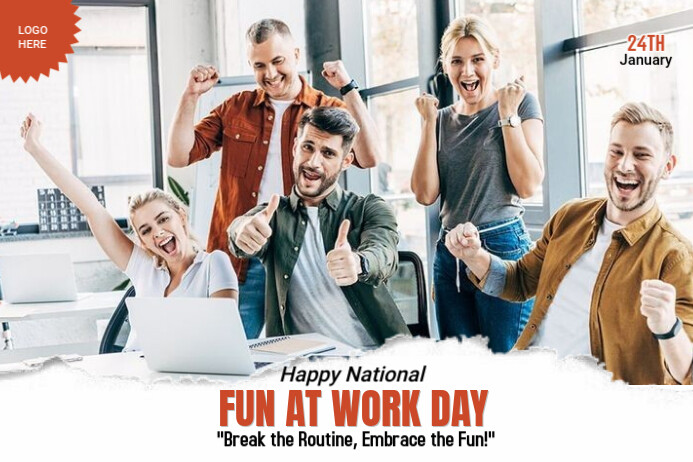 Plantilla de White Professional National Fun At Work Day Poster ...