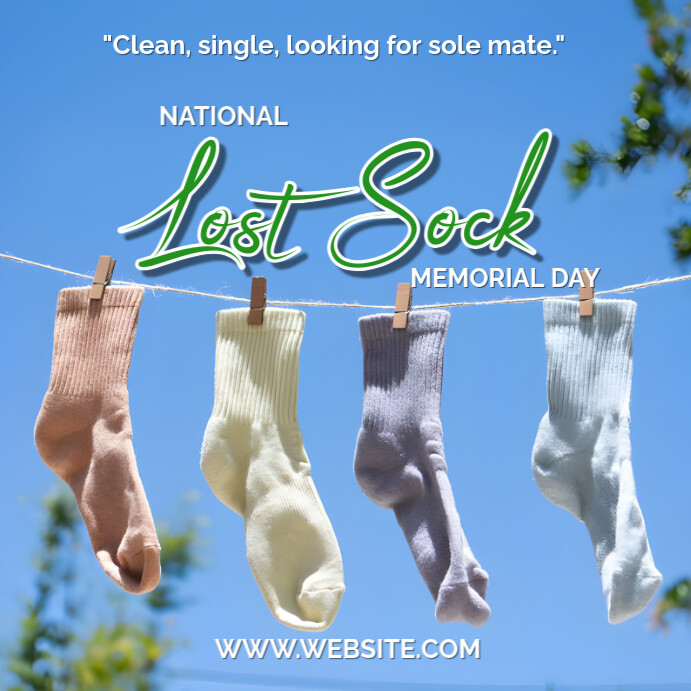 Copy of White Professional National Lost Sock Memorial Day Instagram ...