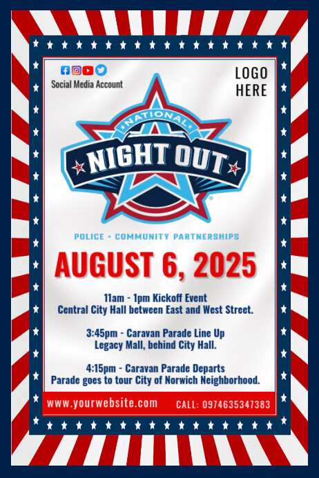 White Professional National Night Out Poster Template | PosterMyWall