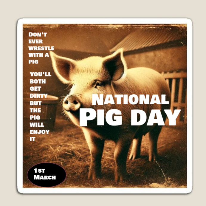 White Professional National Pig Day Instagram Post Template | PosterMyWall