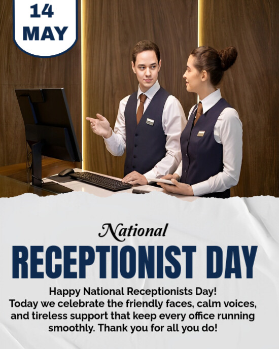 Copy of White Professional National Receptionist Day Instagram Portrait ...