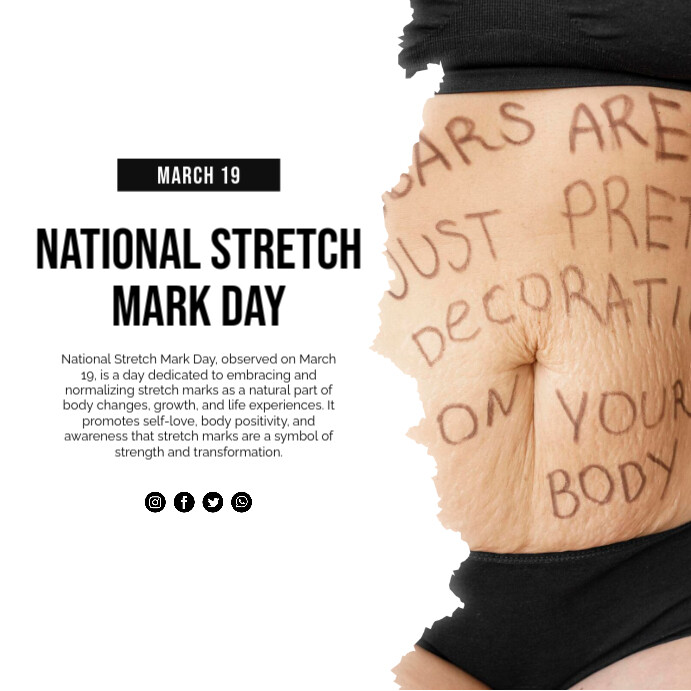 Plantilla de White Professional National Stretch Mark Day Instagram ...