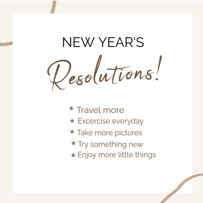 White Professional New Year Resolutions 2025 Instagram Post Template ...