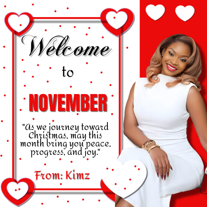 White Professional November New Month Post Instagram Post Template ...