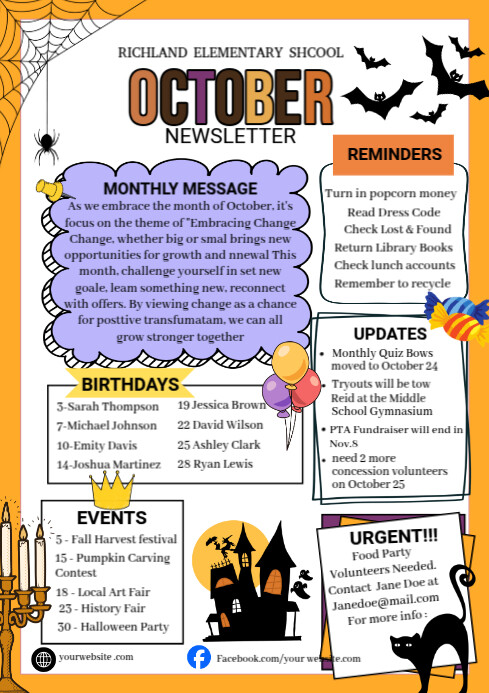 Copy of White Professional October Newsletter A4 | PosterMyWall