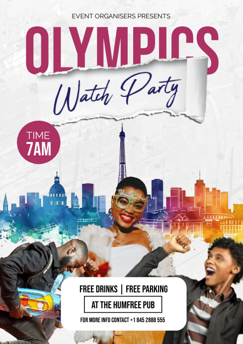 Copy of White Professional Olympics Watch Party Event | PosterMyWall