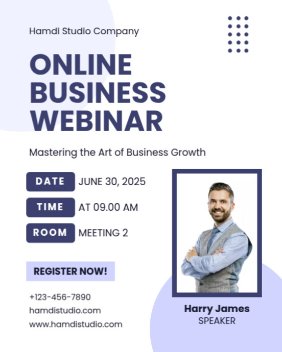 White Professional Online Business Seminar Instagram Portrait Template ...