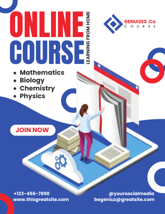 White Professional Online Course Flyer (us Le Template | PosterMyWall