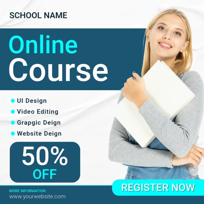 White Professional Online Course Instagram Post Template | PosterMyWall