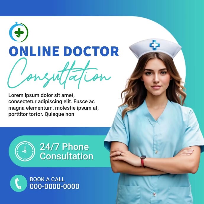 White Professional Online Doctor Instagram Po Template | PosterMyWall