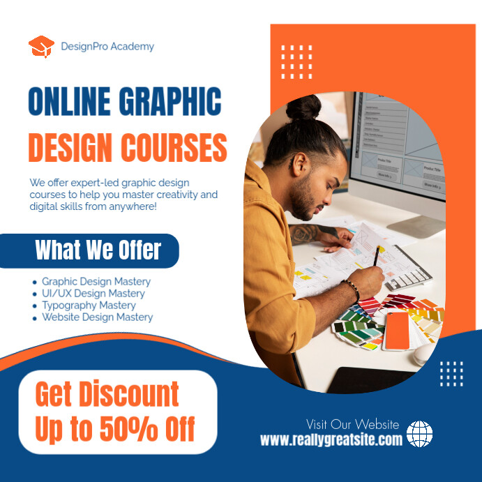 White Professional Online Graphic Design Courses Template Instagram ...