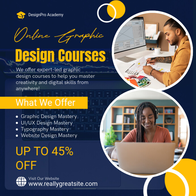 White Professional Online Graphic Design Courses Template Instagram ...